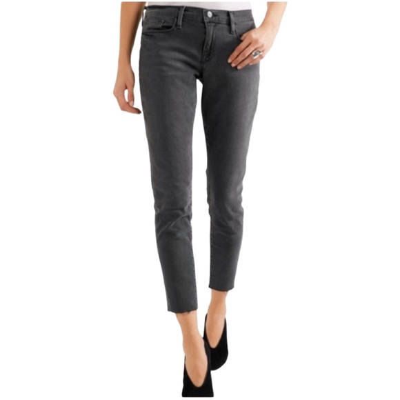 Frame Denim | Jeans | Frame Le Garon Crop Jeans In Faded Black | Poshmark